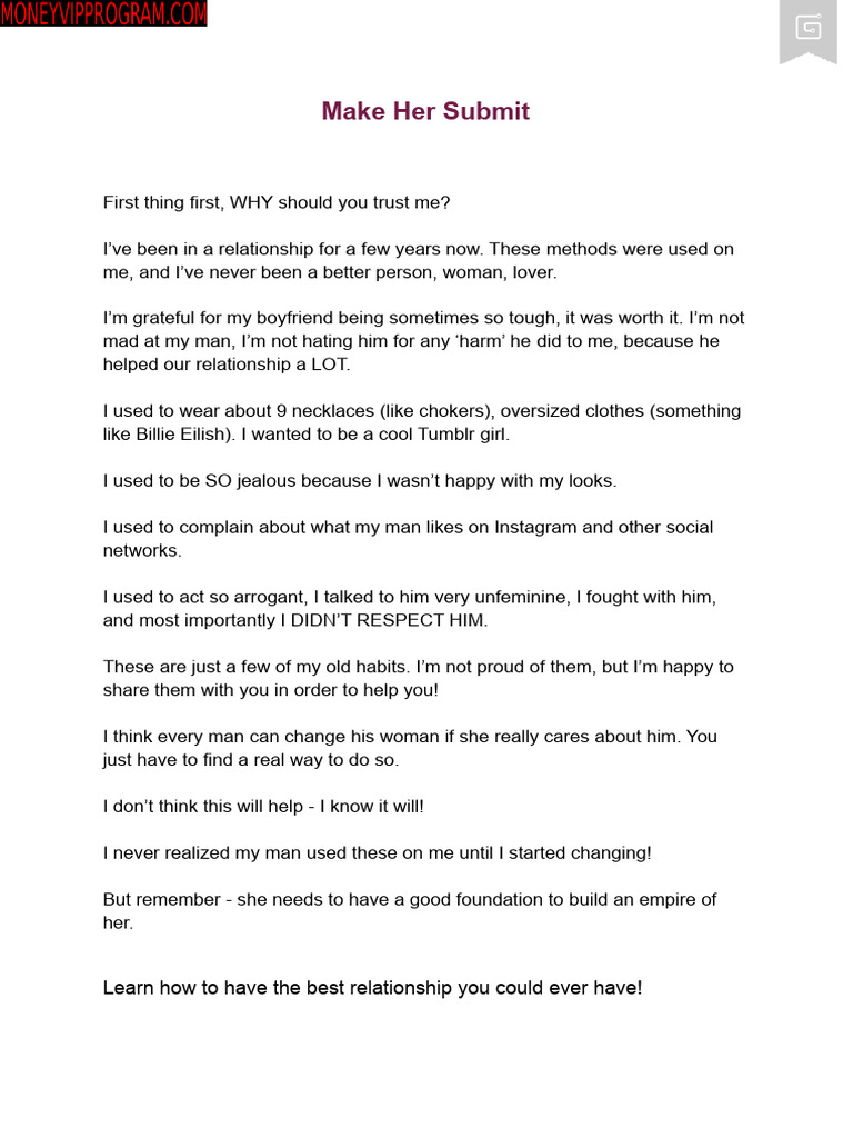 Make Her Submit | PDF | Bullying | Love
