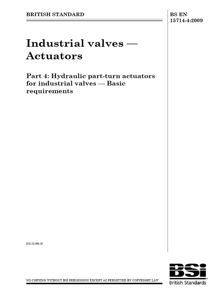 BS en 15714-4 | PDF | Actuator | Valve