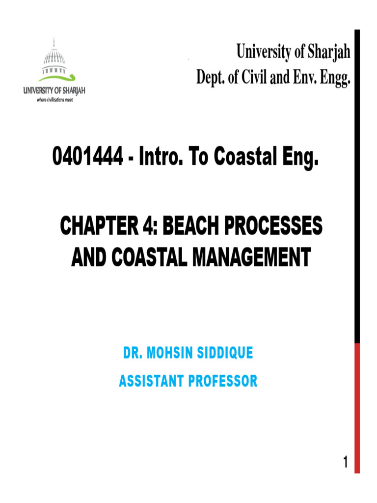Intro. To Coastal Eng.: University of Sharjah Dept. of Civil and Env ...