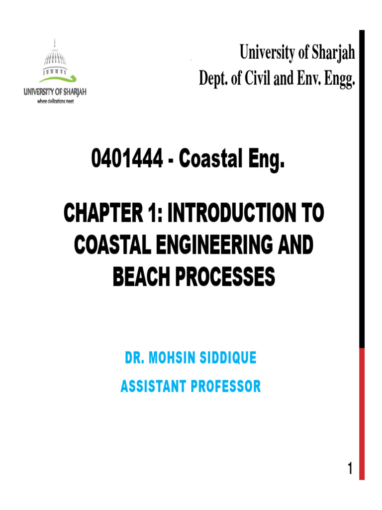 Coastal Eng.: University of Sharjah Dept. of Civil and Env. Engg | PDF | Beach | Shoal