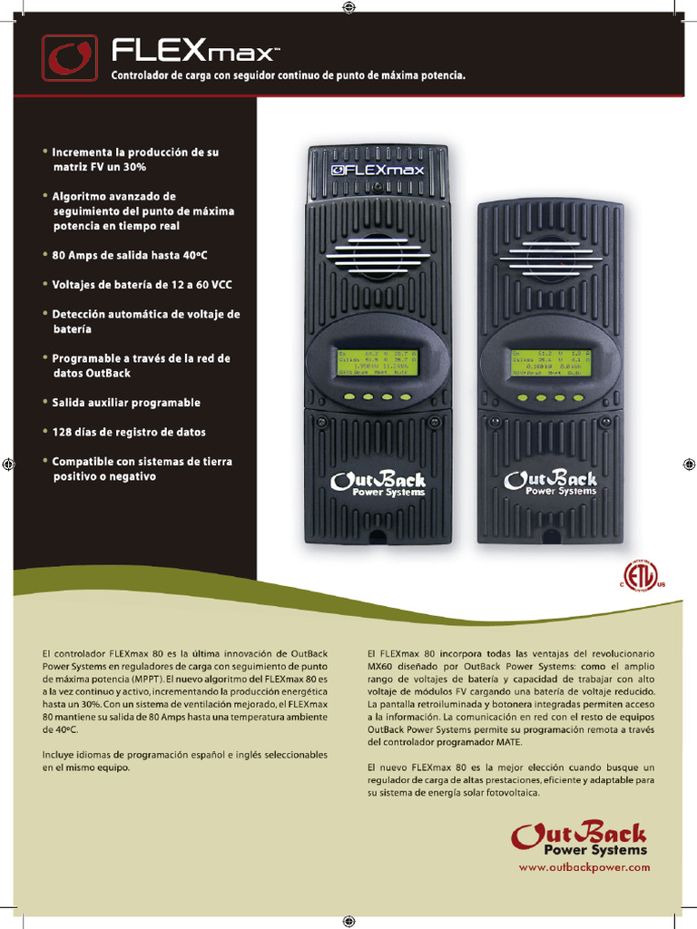 Ficha Caracteristicas Tecnicas Outback FLEXmax 60 80 | PDF
