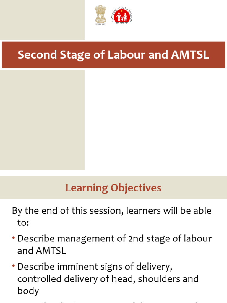Second Stage Labour & AMTSL Guidelines | PDF | Childbirth | Medical ...