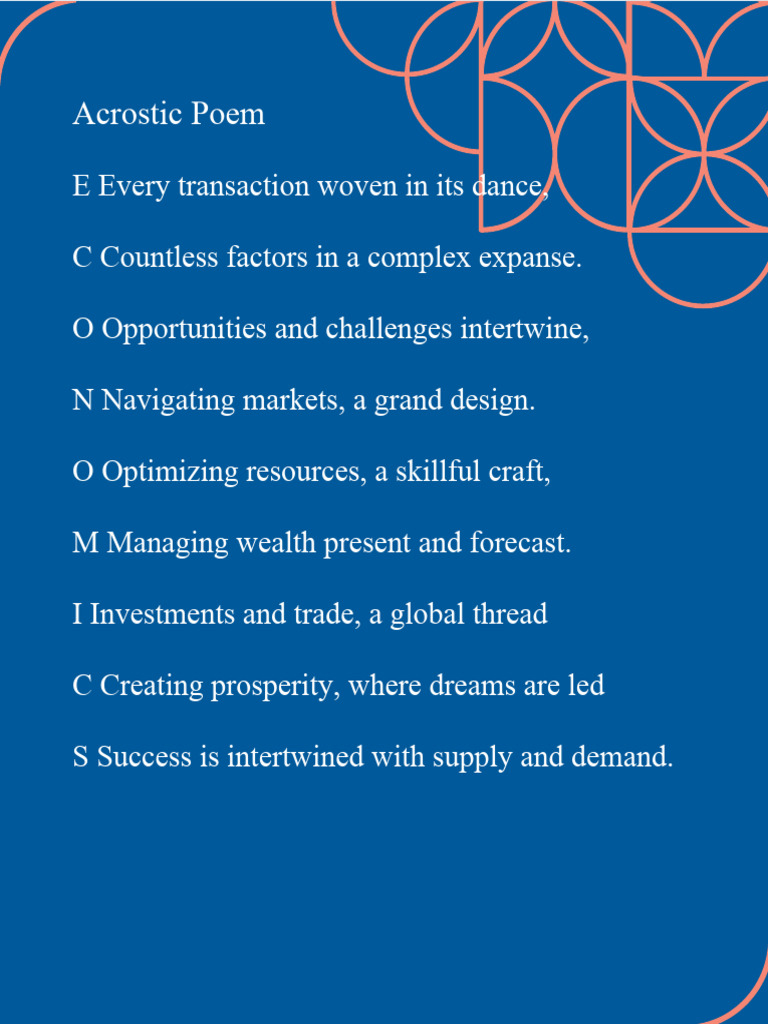 Acrostic Poem (Economics) | PDF