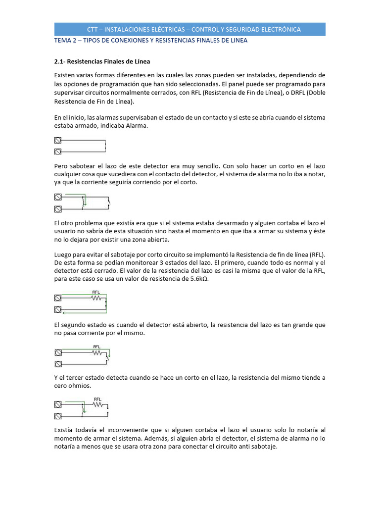 Tema 2 - Tipos de Conexiones y Resistencias de Final de Linea | PDF ...