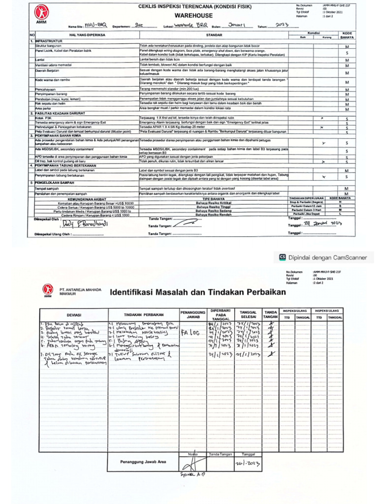 Inspeksi WS & Oil Storage | PDF