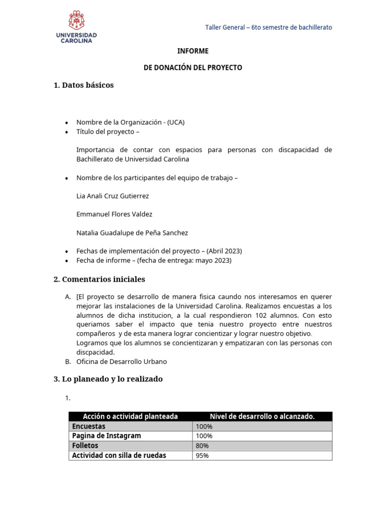 Informe Formato | PDF