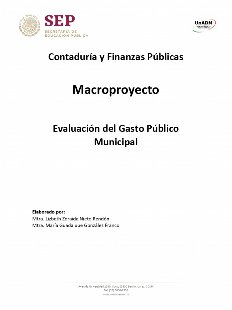 CFP M20 Macroproyecto | PDF | Plan de estudios | Evaluación