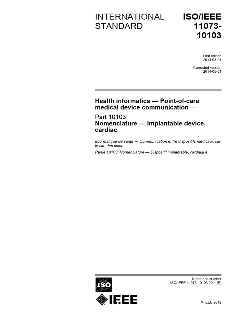 Iso Ieee 11073-10103 | PDF | Artificial Cardiac Pacemaker ...