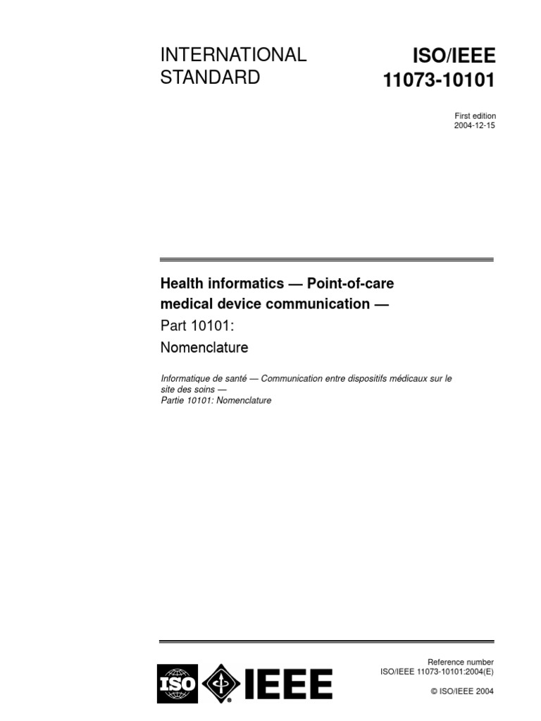 Iso Ieee 11073-10101 | Download Free PDF | International Organization ...