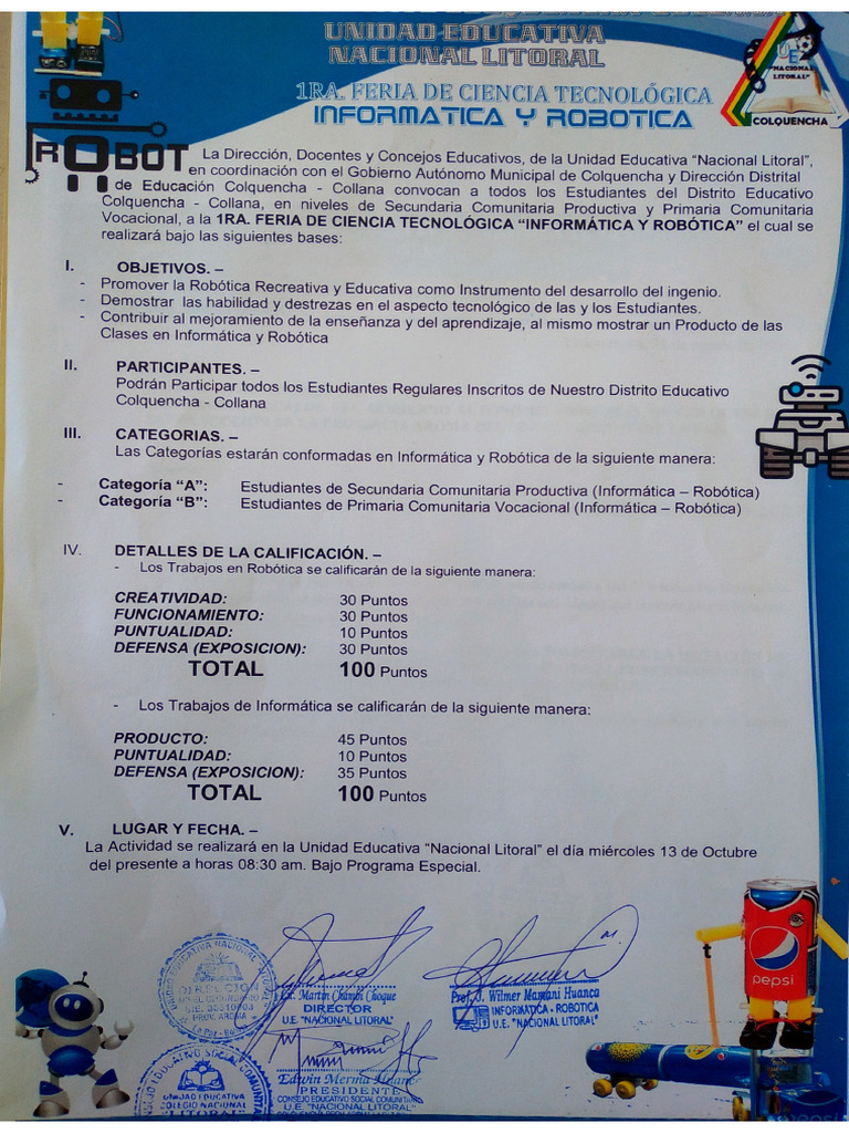 1ra Feria de Informática y Robótica | PDF