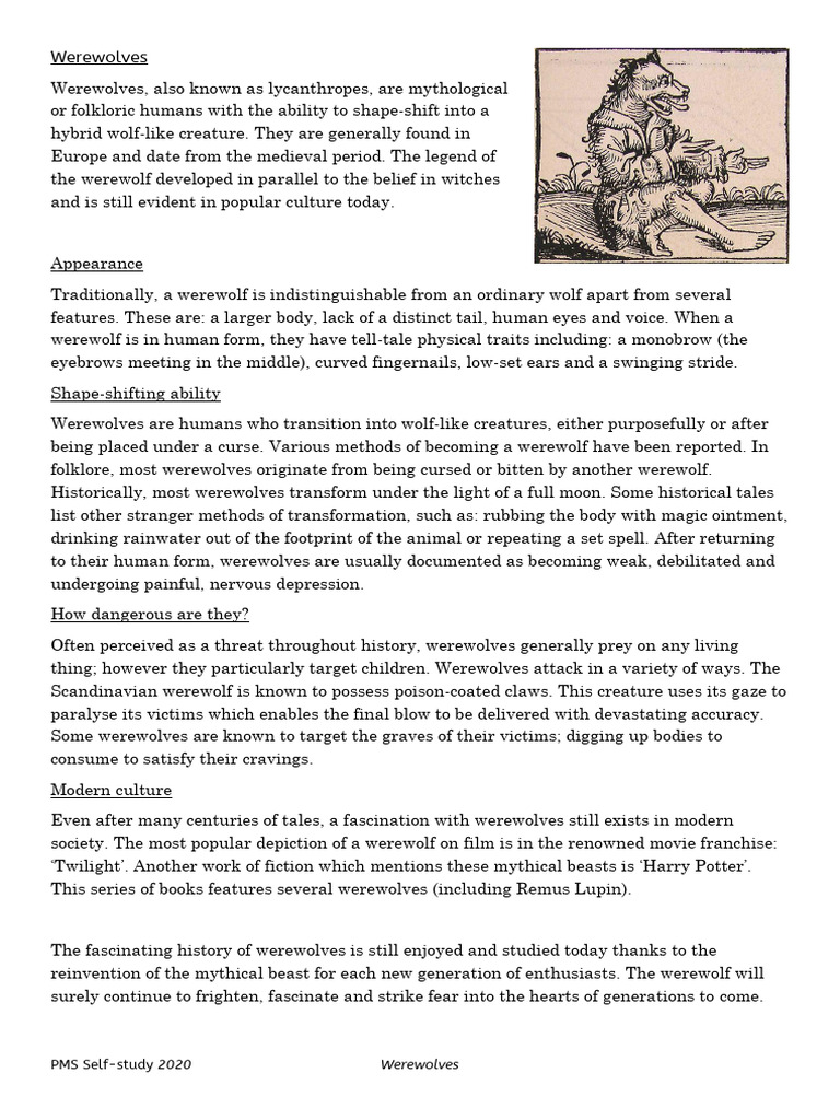 English Werewolves | PDF | Werewolves | Folklore
