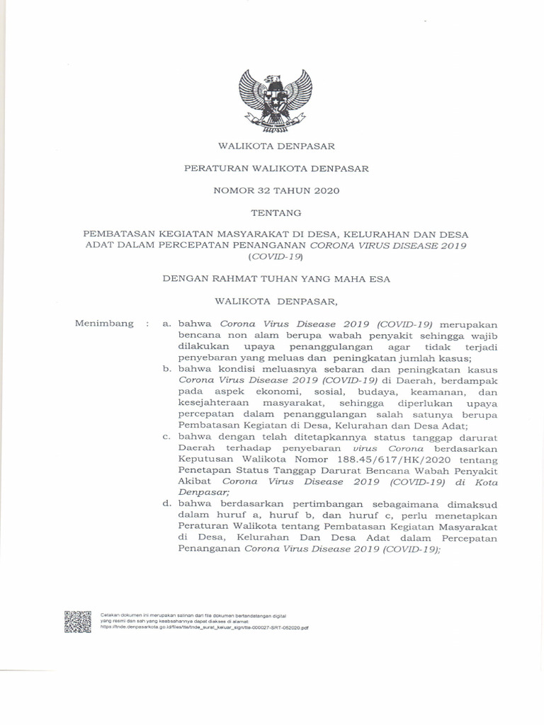 Perwali 32 2020 | PDF