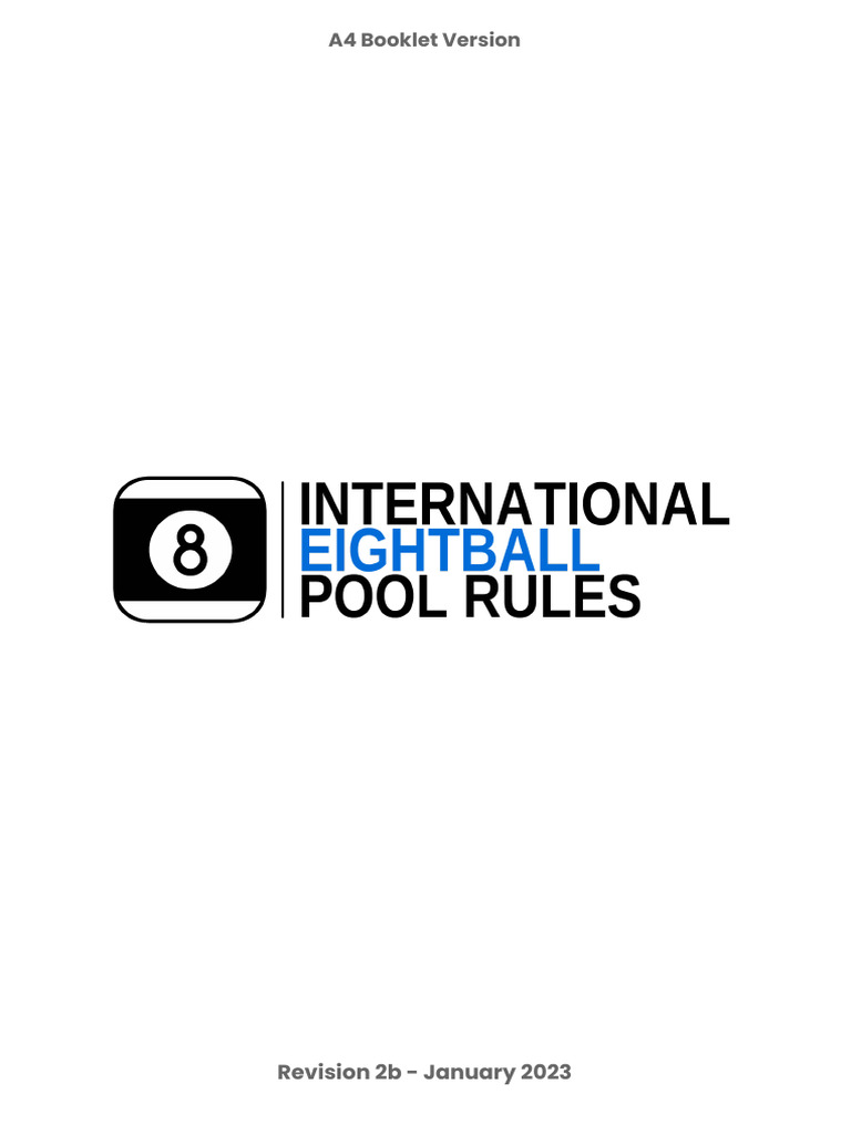 International Eightball Pool Rules | PDF | Pool (Cue Sports) | Games Of ...
