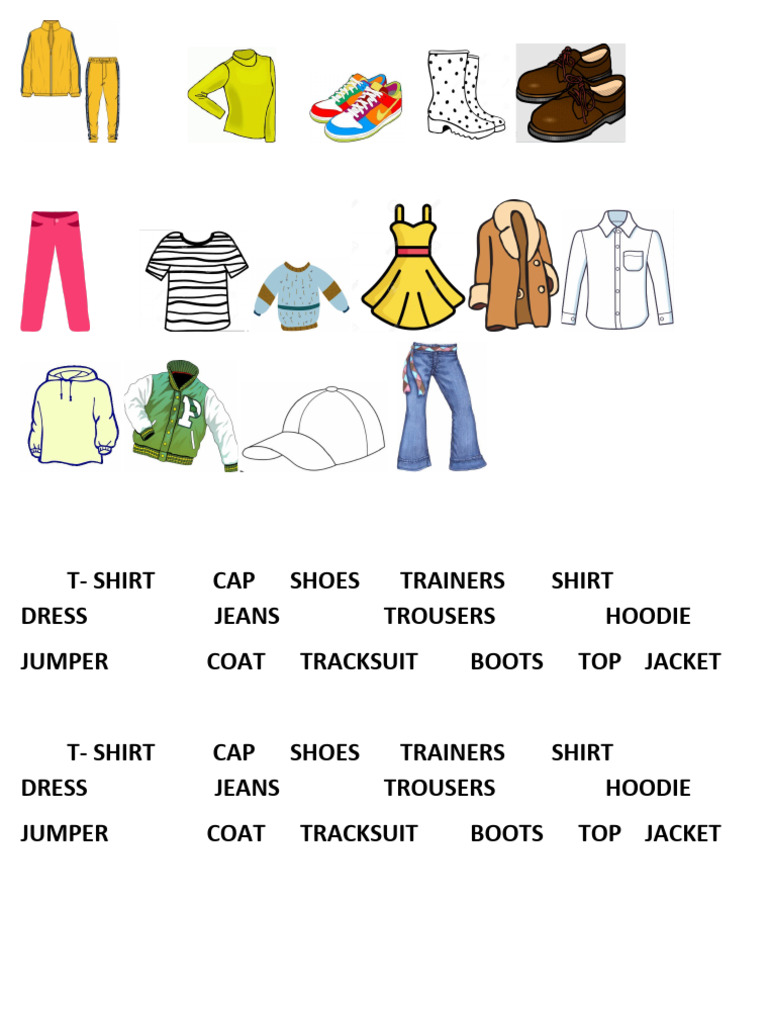 Flashcards Clothes Go Getter 1 (MEMORY GAME) | PDF