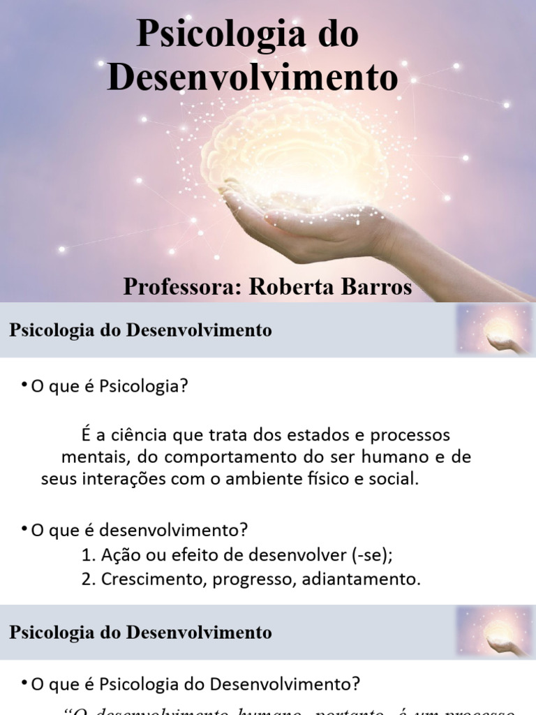 Aula Psicologia Do Desenvolvimento | PDF | Psicologia do Desenvolvimento | Psicologia