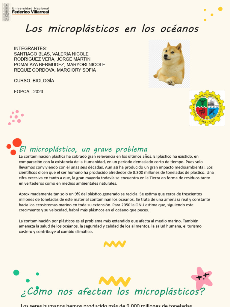 Microplastos en Los Oceanos | PDF | Contaminación | El plastico