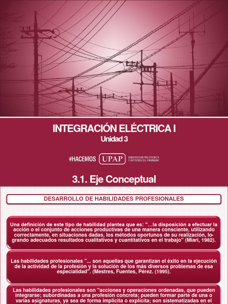 Unidad Iii - Presentación - Integración Eléctrica I | PDF | Aprendizaje | Conocimiento