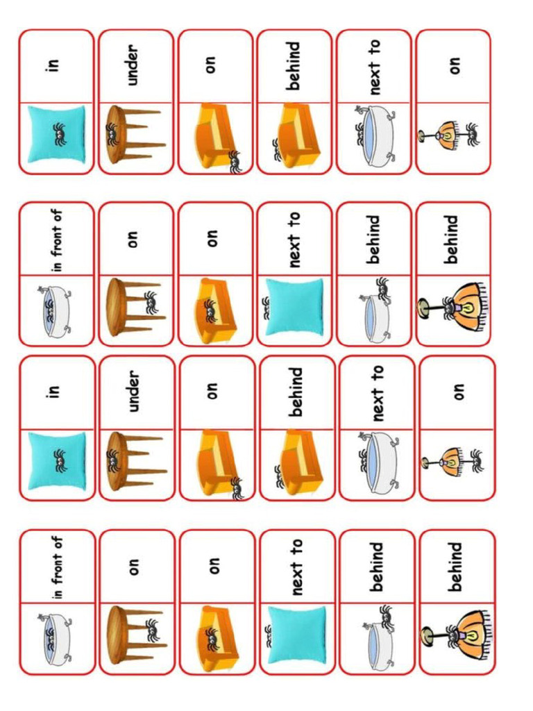 domino objects in the house and prepositions of place | PDF