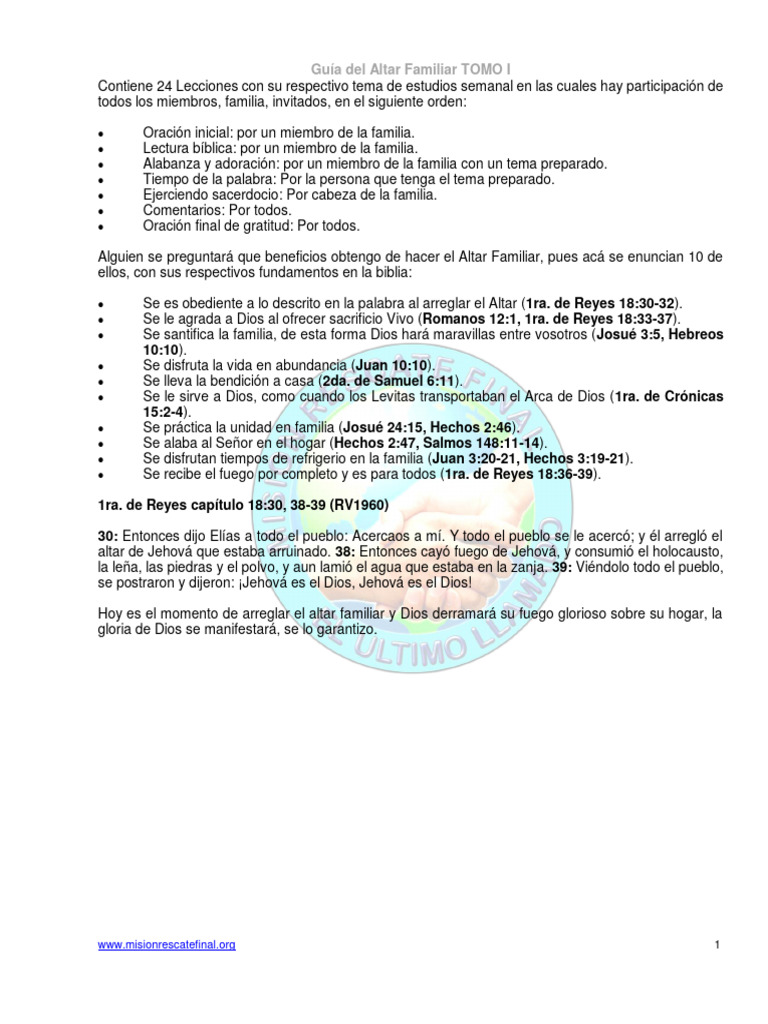 Guía Del Altar Familiar Tomo 1 Web | PDF | Abrahán | Elijah