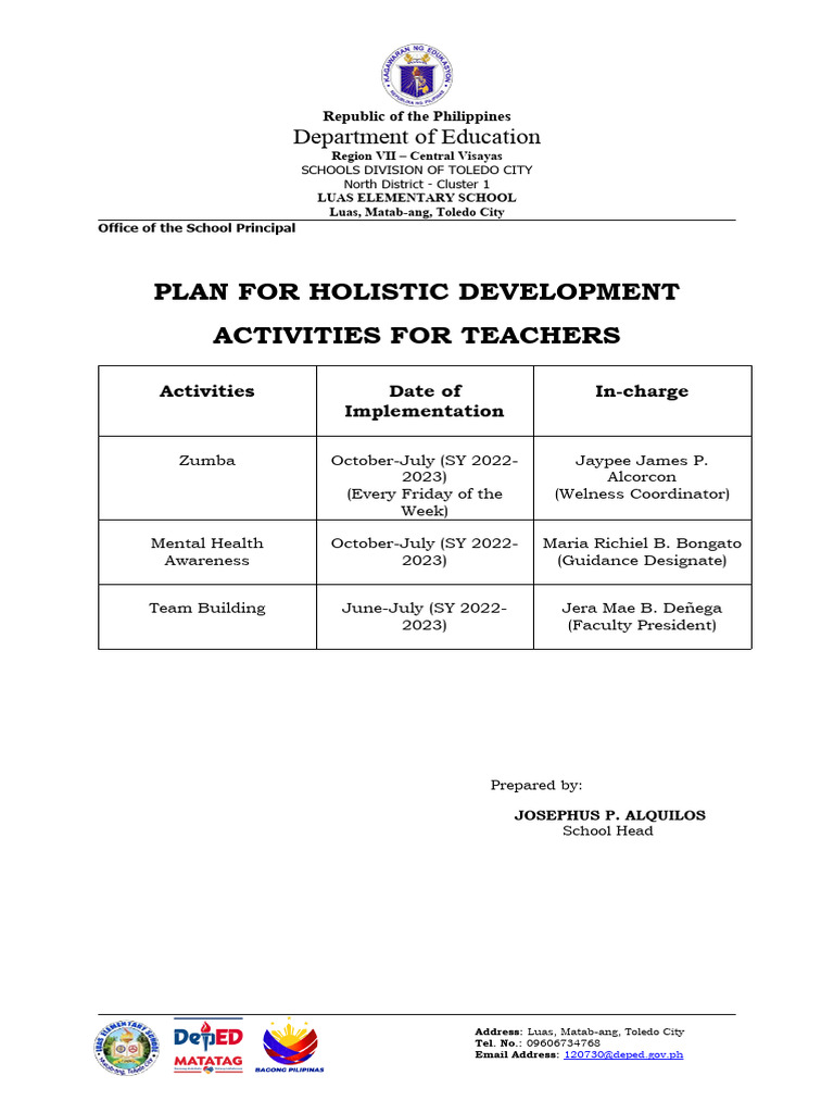 Plan For Holistic Development | PDF