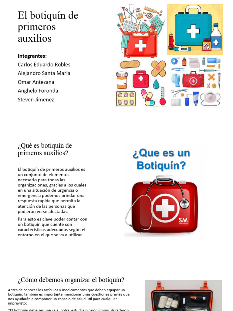 Contenido Esencial del Botiquín Escolar | PDF | Primeros auxilios | Especialidades Medicas