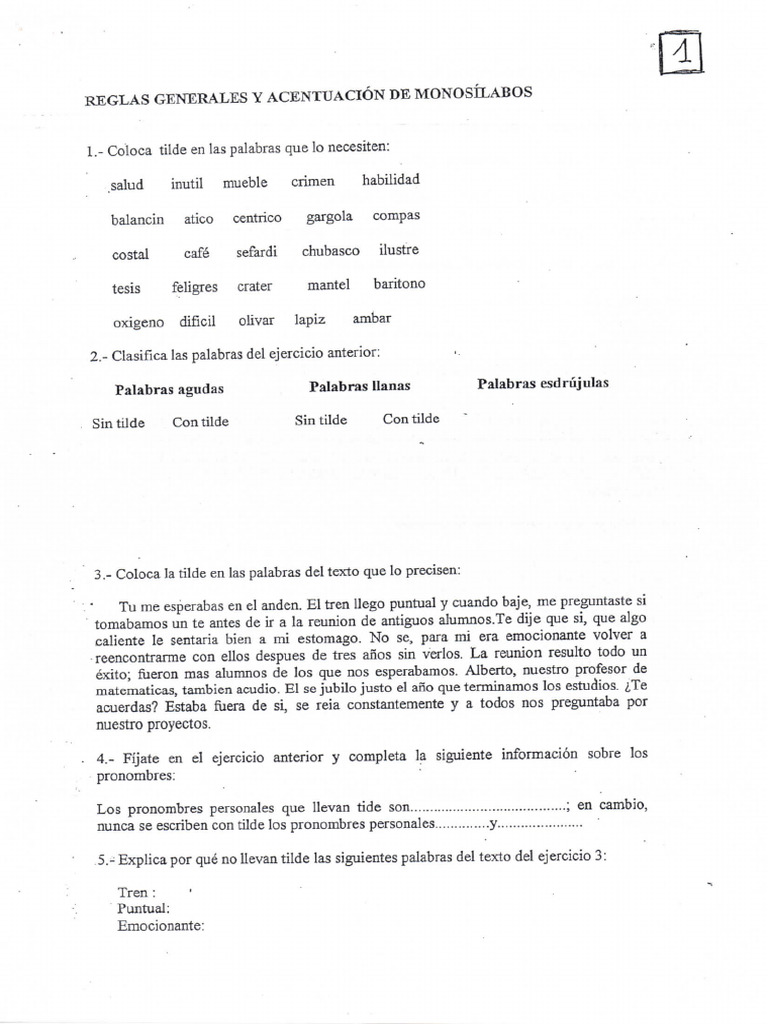 Reglas Generales de Acentuacion | PDF