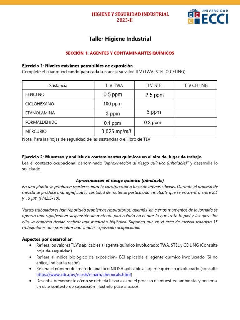 Act 2 - Taller de Higiene Industrial 01082023 | PDF | Higiene Ocupacional | ruido