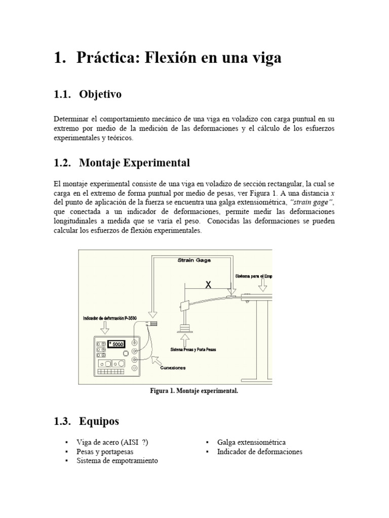 Lab01 - Flexión en Viga | PDF | Viga (Estructura) | Doblar