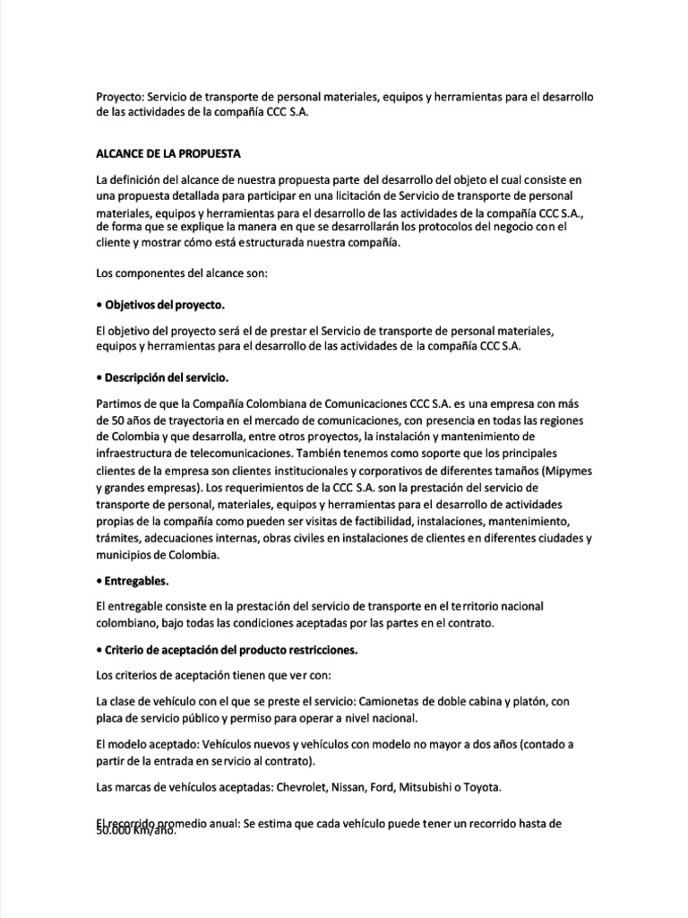 PDF Guia 3 Caso Practico Costos y Presupuestos - Compress | PDF | Transporte