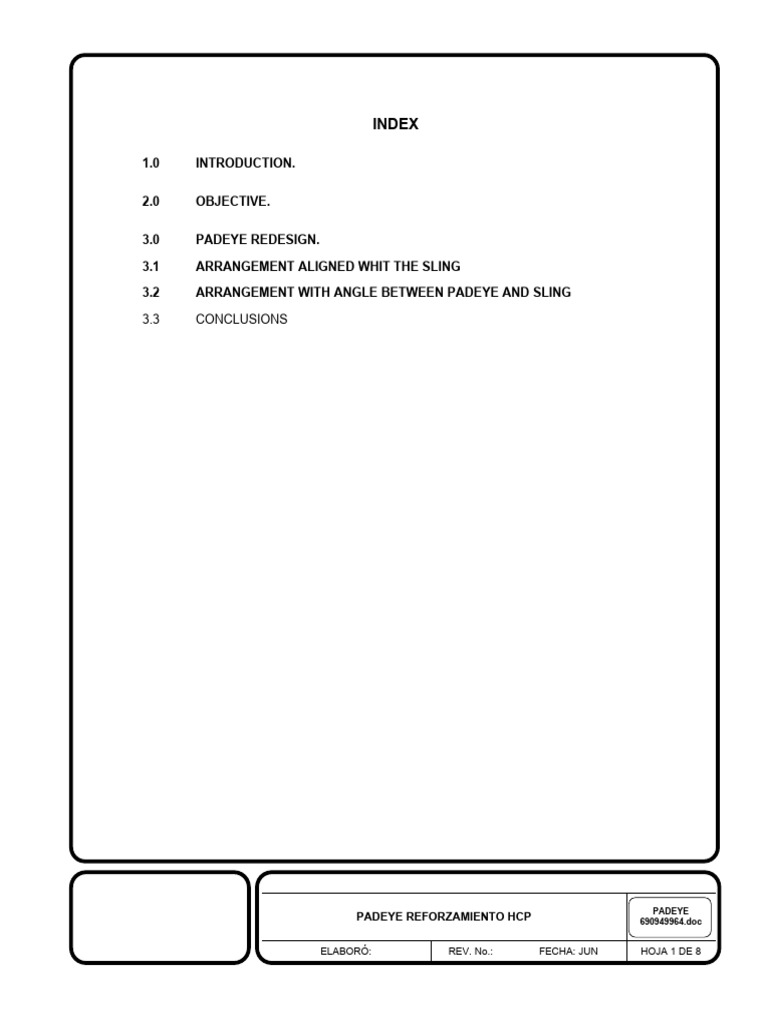 Lifting Padeyes Design Report of The Topside | PDF