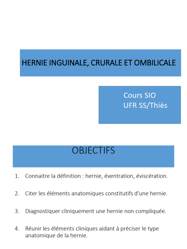 Hernie Inguinale, Crurale Et Ombilicale (1) DR Ba | PDF | Péritoine | Maladies et troubles