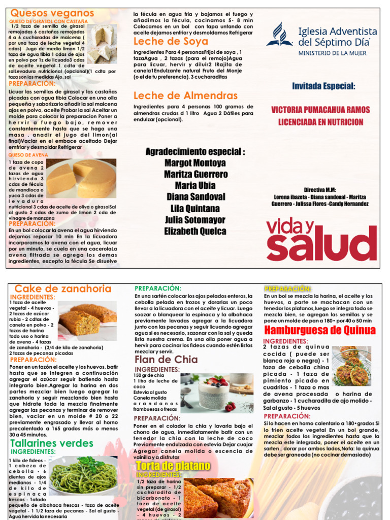 TRIPTICO Comida Sana | PDF | Nutrición | Dieta y nutrición