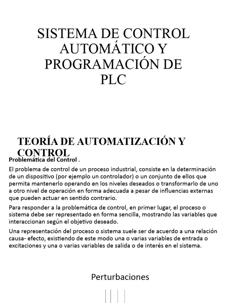 Control Automático y Programación PLC | PDF | Controlador lógico ...