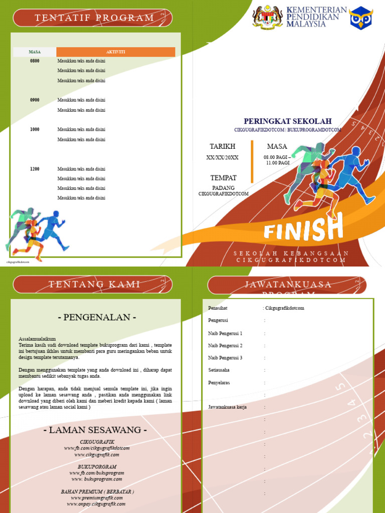 Buku Program Sukan Tahunan 2020 Cikgugrafik | PDF