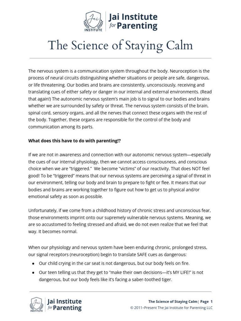 Understanding the Calm Response | PDF | Psychology | Neuroscience