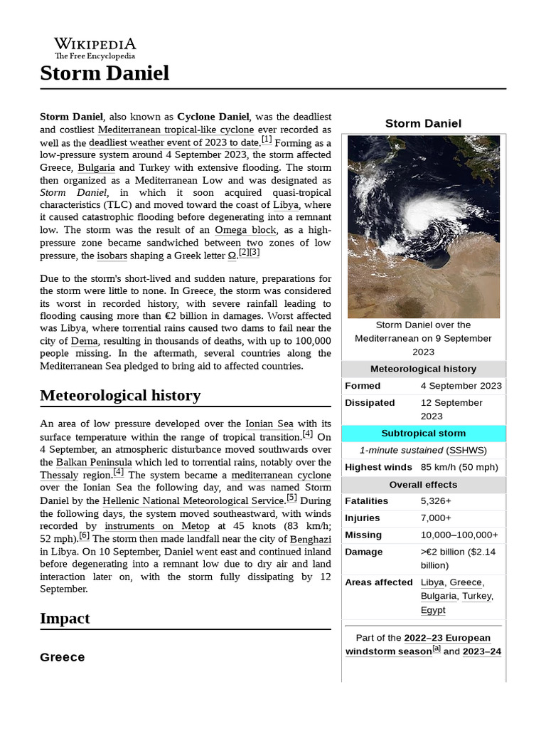 Storm Daniel | PDF | Storms | Tropical Cyclones