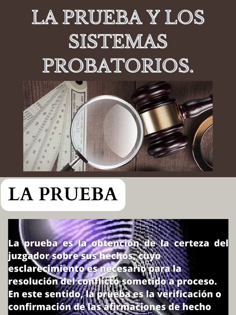 La Prueba y Los Sistemas Probatorios. | PDF | Ley procesal ...