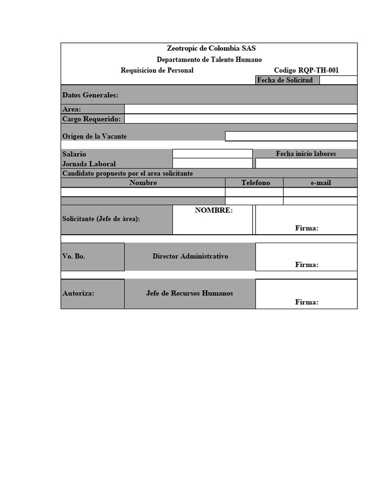 Ficha de Requisición | PDF