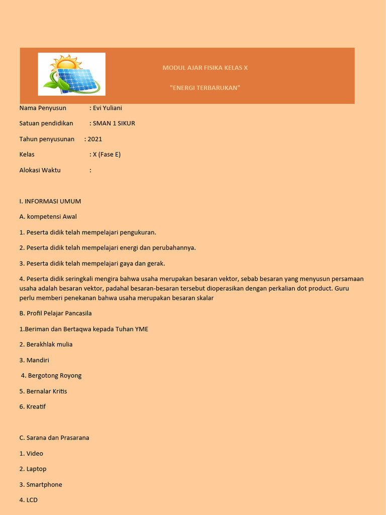 Modul Ajar Subab Fix | PDF | Karier & Perkembangan | Sains & Matematika