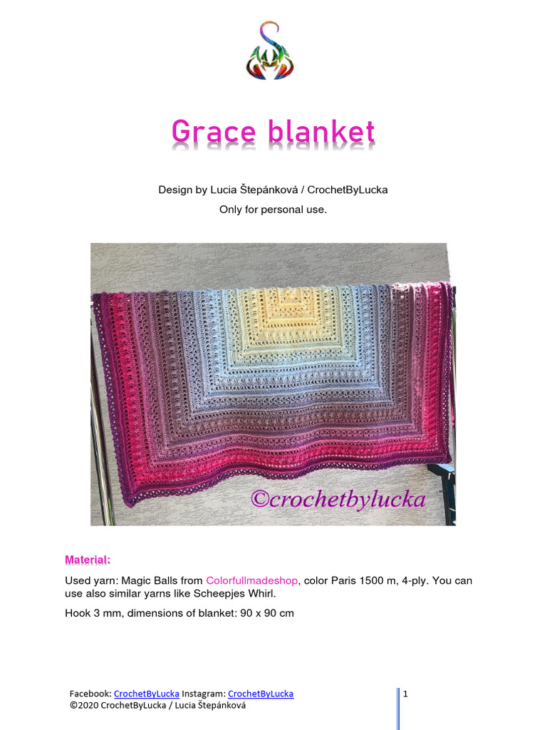 Grace Blanket EN Crochet | PDF | Crochet | Figured Fabrics
