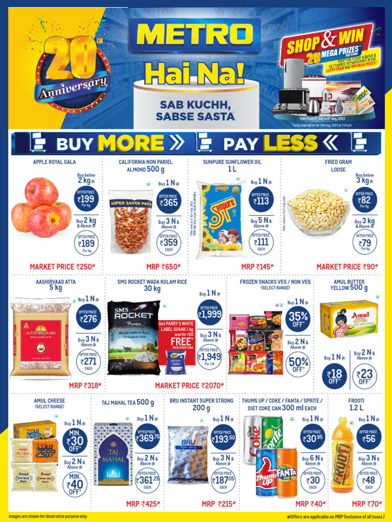 METRO Cash & Carry India - METRO 20th Anniversary ATL-1st July 2023-Bangalore | PDF | Food And ...