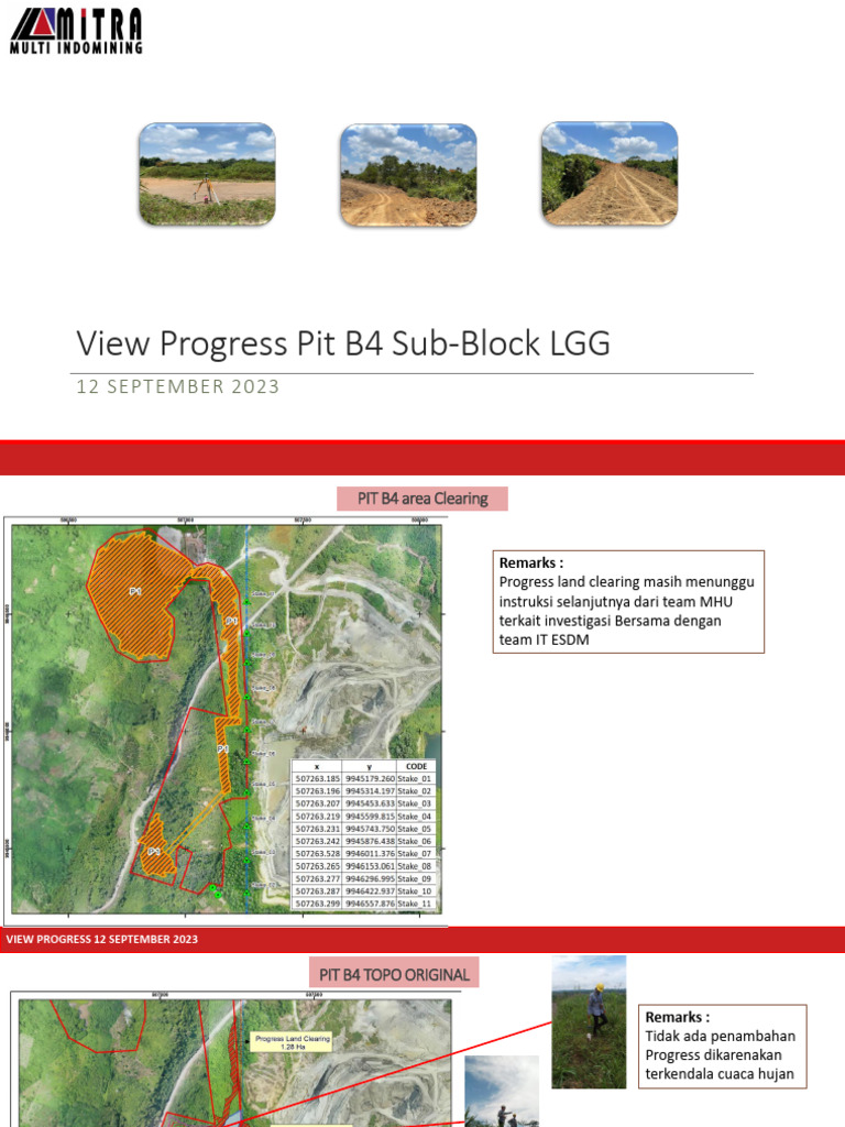 View Progress Pit LGG 12 September 2023 | PDF