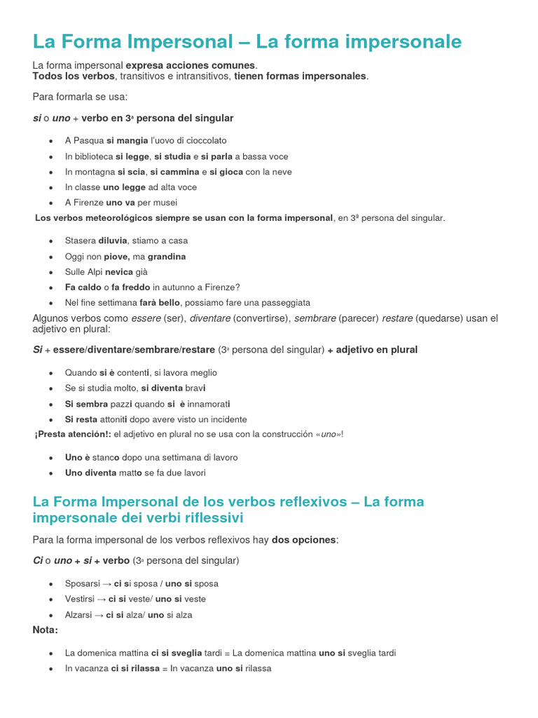 La Forma Impersonal | PDF