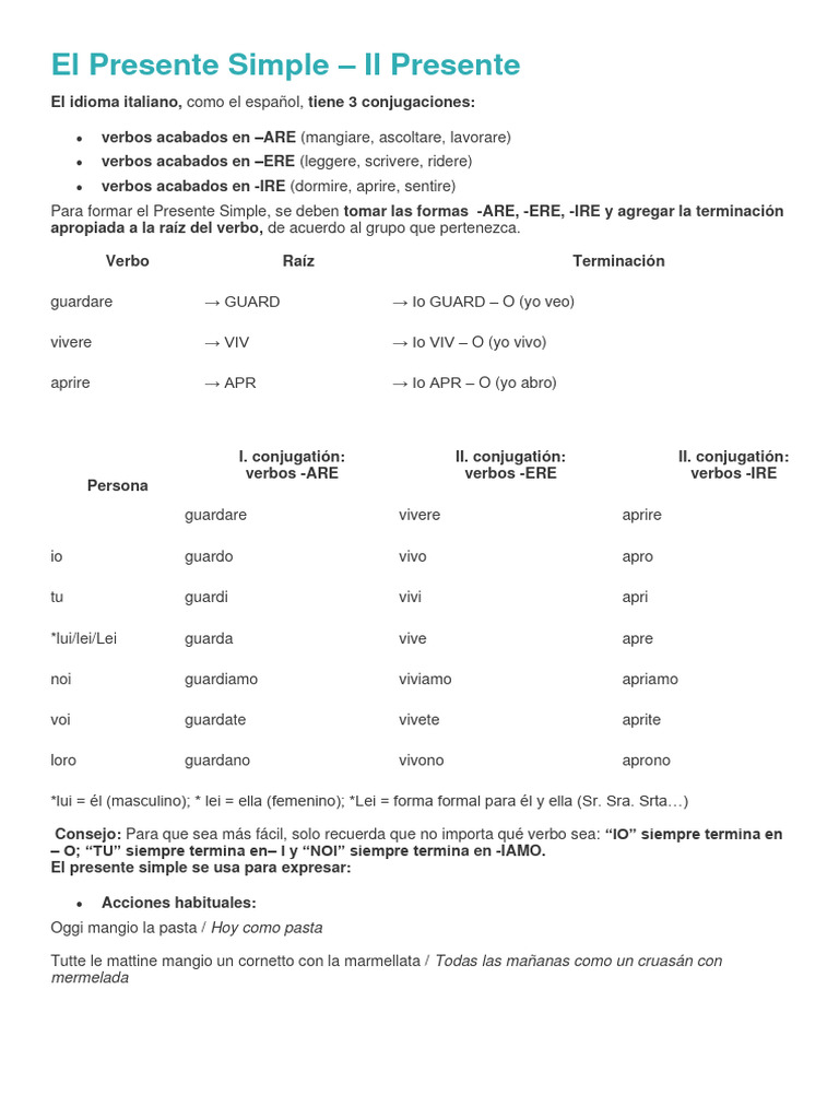 El Presente Simple | PDF | Verbo | Lingüística