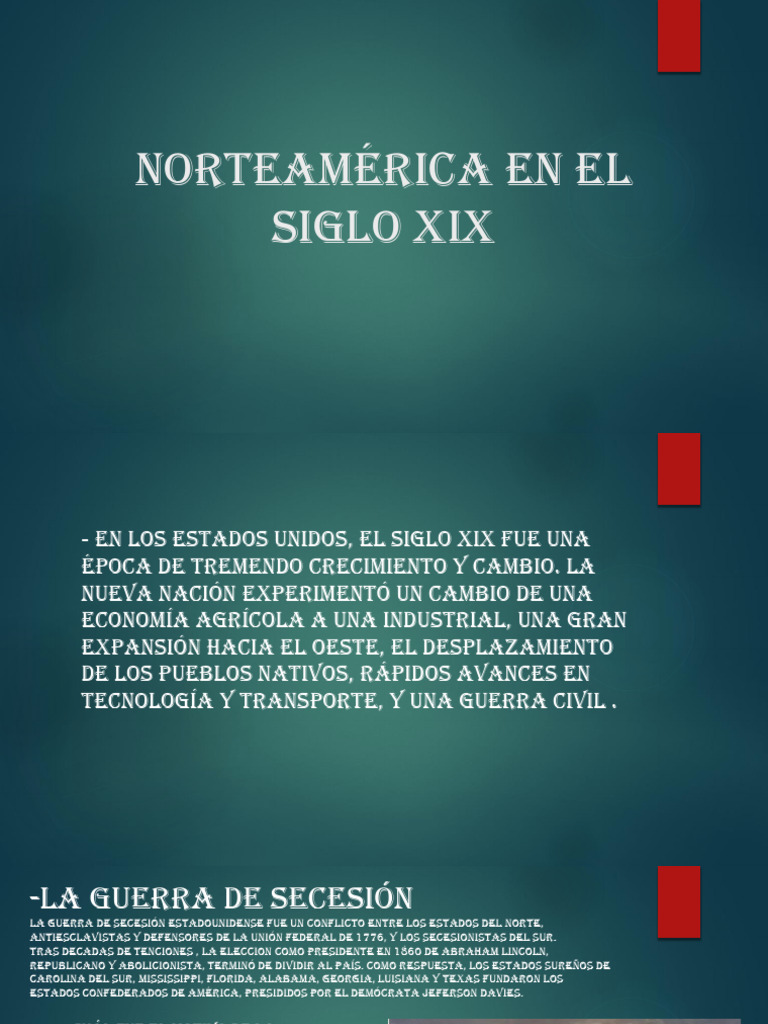 Norteamérica en El Siglo XIX | PDF | Guerra civil americana | Esclavitud