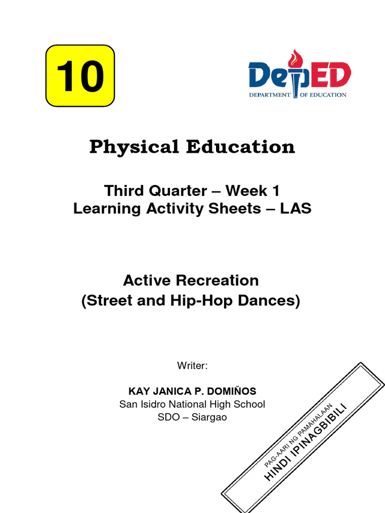 Physical Education: Third Quarter - Week 1 Learning Activity Sheets ...
