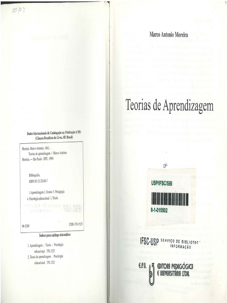 Teorias de Aprendizagem Marco Antonio Moreira | PDF