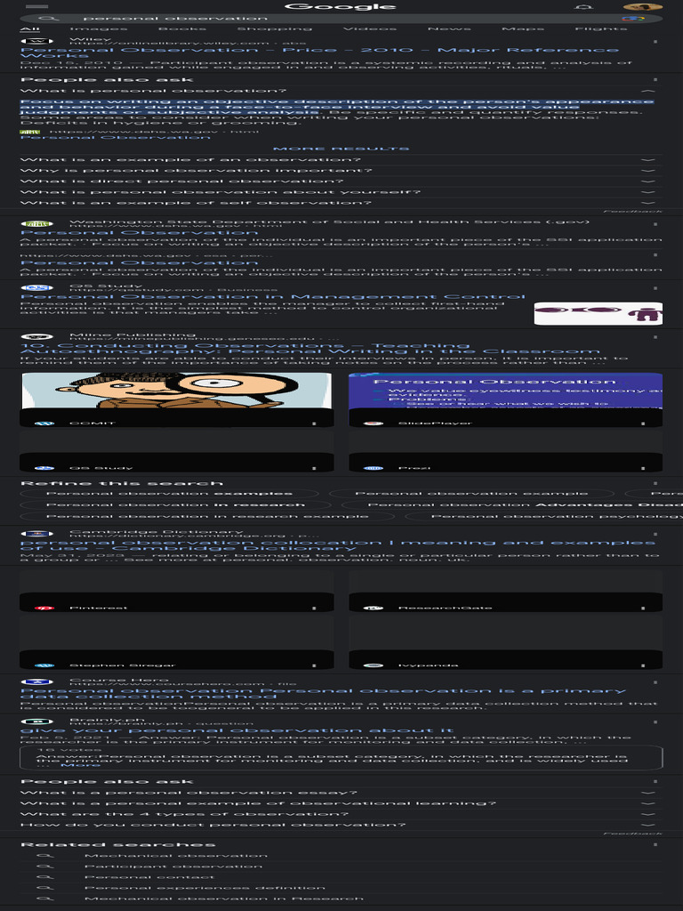 Personal Observation - Google Search | PDF | Observation | Behavioural Sciences