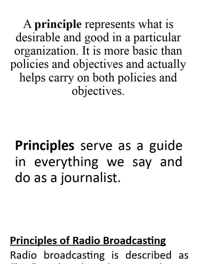Basic Principles in Journalism | PDF