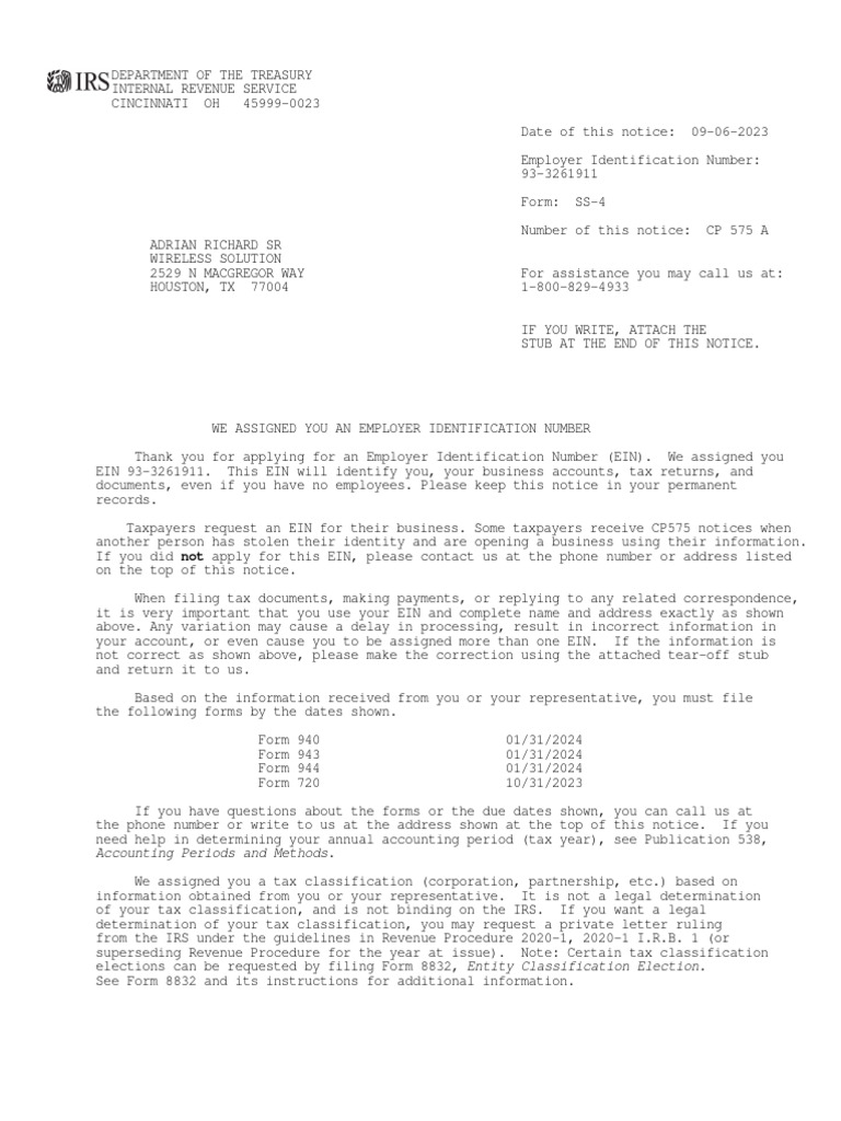 Adrian LLC | PDF | Irs Tax Forms | Internal Revenue Service
